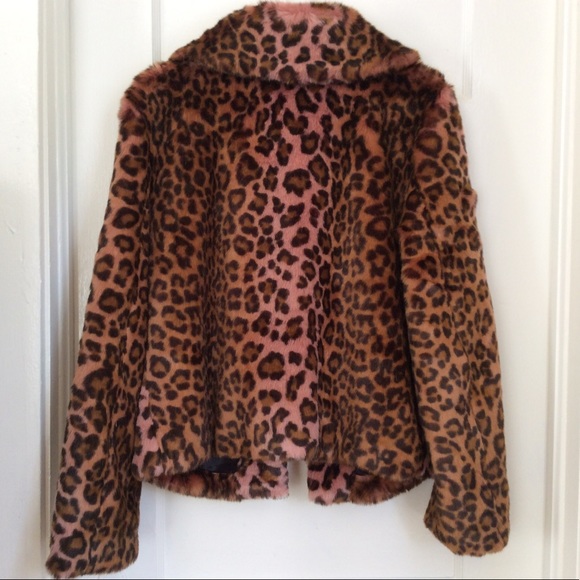 Anthropologie | Jackets & Coats | Rare Pink Leopard Faux Fur | Poshmark